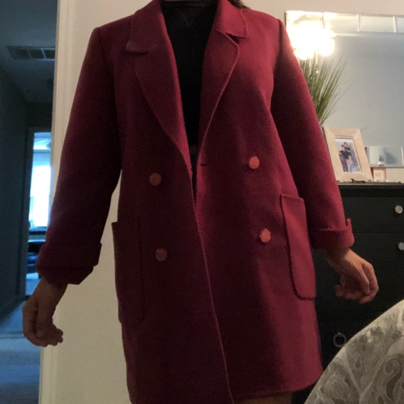 Jackets & Coats | Magenta Colored Pea Coat | Poshmark